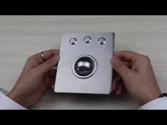 China Red Industrial Trackball Mouse Waterproof Vandalproof Stainless Steel Material for sale