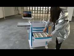 Height Adjustable Medical Trolley Cart Noiseless With Drawers