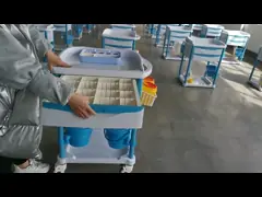 2 Drawers Stainless Steel Medical Trolley For Instrument