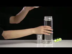 450ml Double Wall Glass Bottle with Bamboo Lid