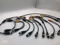 China Customize DVR Accessories M12 4pin Female / Male To RCA / BNC DC Connector / Adapter Cables for sale