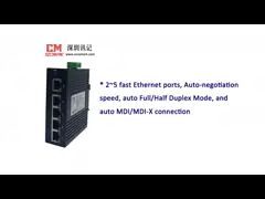 Compact Unmanaged Industrial Ethernet Switch 4/5 Port DIN35 Rail Mounting