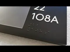 Slider thermoforming ADA signs with insert window