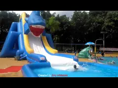 A big ground inflatable water park was built in city center of Canton