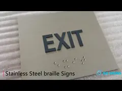 Outdoor stainless steel braille signs