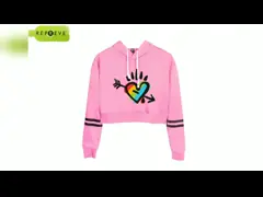 Crop top women long sleeve hoodie for gym