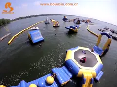 Bouncia 120 Capacity Floating Inflatable Water Park Installed In Ontario Canada