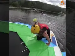 Giant Bouncia Inflatable Water Park In Norway Heat Resistant Floating