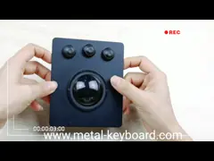 USB Port Black Metal Panel Industrial Trackball Mouse with 50MM Resin Ball
