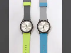 Casual Quartz Analog Silicone Stainless Steel Dial Sports Wristwatch Multi - Color