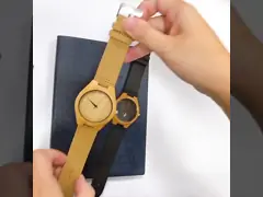 Natural Maple Wood Watch Custom Own Logo With Genuine Leather Strap
