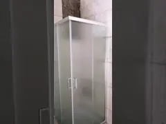 5mm frost glass square shower cubicle with silver profile