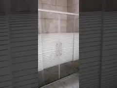 8mm stripes glass shower enclosure with two sliding open door