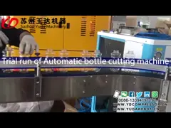 trial run of automatic bottle cutting machine