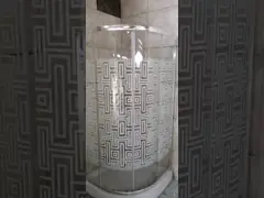 Round Shower Enclosure with maze pattern glass