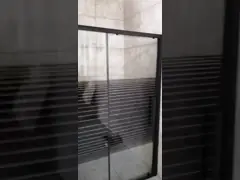 Two glass shower door with black profile