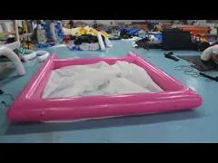 Pink 0.6mm PVC Tarpaulin Inflatable Sea Pool Fire Resistant With Net