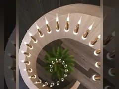 Aluminium Rotating Stair Crystal Pendant Light Linear Shape