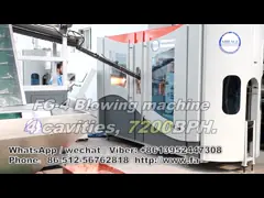 UK customers testing faygo FG4 PET bottle blow molding machine