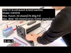 China 3/1 2/1 Wire Coil Binding Punching Machine For F4 Paper for sale