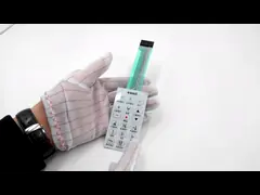 Double circuit membrane switch with embossing button