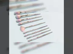 9pcs Special Plastic Handle Makeup Brush Set