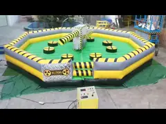 Jungle Theme Inflatable Obstacle Course Plato 0.55 Mm PVC Material