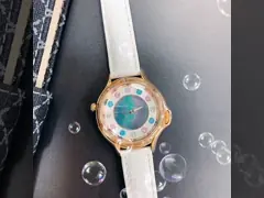 Mother Of Peral Shell Face Alloy Quartz Watch 30 Meter Water Resistant Watch