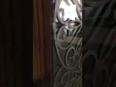 Natural Lighting Elegant Inlaid Door Wrought Iron Glass For Building Hand Forged Dignified