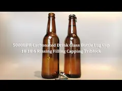 5000 BPH Botella de vidrio de bebida carbonatada con tapa de almohadilla