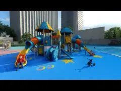 Multifunction plastic children outdoor amusement park combination slide playground