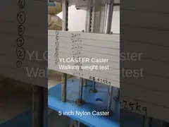 European type 6 inch heavy duty top plate swivel nylon caster testing.