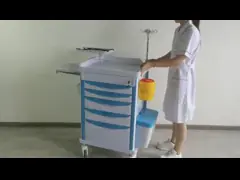 Plastic Medical Emergency Trolley Cart Back For Hospital