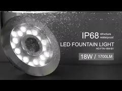 316Lstainless Steel Waterproof Pool Light,18W 6500K Water Fountain Led Lights