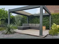 Free standing waterproof retractable pvc pergola awning
