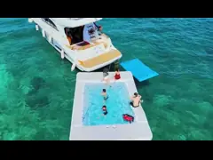 Floating Inflatable Yacht Pool Double Layer Ocean Swimming With Net