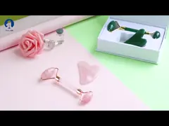 Facial Skin 100% Natural Jade Roller Gua Sha Massage Tool Set for Muscle Relaxing