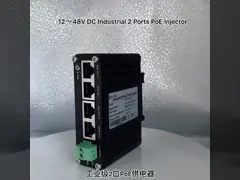 Port du rail 12~48VDC 2 de l'injecteur Cat5 UTP DIN de PoE de gigabit de 8KV ESD 70W