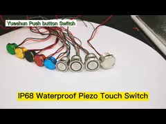 China 12V 24V LED Illuminated Piezo Touch Switch , 19mm Switch Push Button Momentary for sale