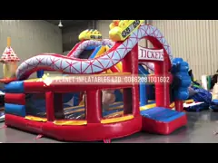 China Moonwalk Jumper Bounce Jumping Castle Inflatable Bouncer Bounce House For Kid Party Combo With Water Slide for sale