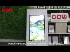 L Shape LCD Digital Signage Kiosk with mobile wheels