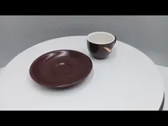 China Bright 275ml 10oz Personalised Coffee Cup And Saucer Fashionable Red for sale