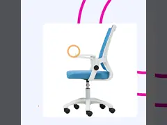 Curved Backrest Executive Computer Chair With Lumbar Support Flip Armrest