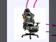 Reclining Waxed Leather Esports Gaming Chair With Footrest 18KG