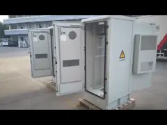 IP55 Waterproof Outdoor Telecom Cabinet 32U 19 Inch Two Doors 1500W Air Conditioner 150W/K Heat Exchanger