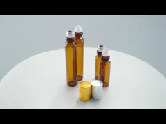 Black Plastic Cap 10ml Amber Glass Roller Ball Bottles