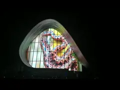 China 1R1G1B Transparent LED Film Display , 4000mcd LED Curtain Wall Display for sale
