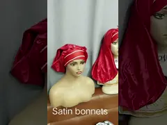 Polyester Spandex Sleeping Hair Bonnets 21*70CM Satin Night Hair Wrap