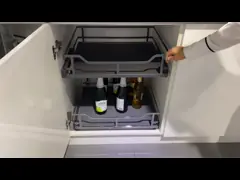 SS304 Kitchen Pull Out Organizer Cabinet Pull Out Wire Basket Chrome Plating