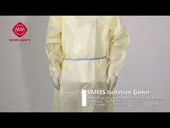 SMMS Isolation Gown Ultrasonic Seam Thumb Loop Blue Belt On the Right